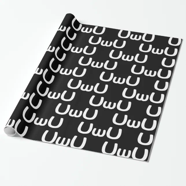 UwU Happy Anime Face Emoticon Wrapping Paper | Zazzle