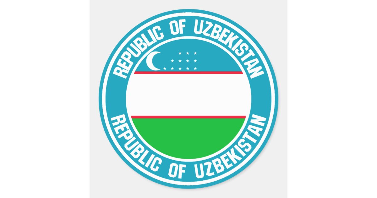 Uzbekistan Round Emblem Classic Round Sticker | Zazzle