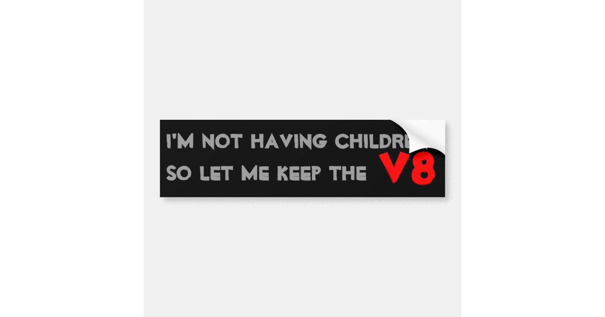 V8 BUMPER STICKER | Zazzle