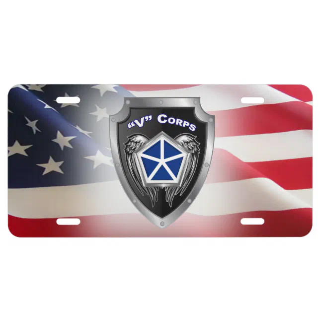 V Armored Corps Customized Shield License Plate | Zazzle