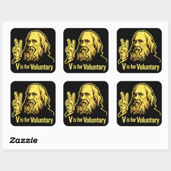 V is for Voluntary Lysander Spooner Stickers | Zazzle