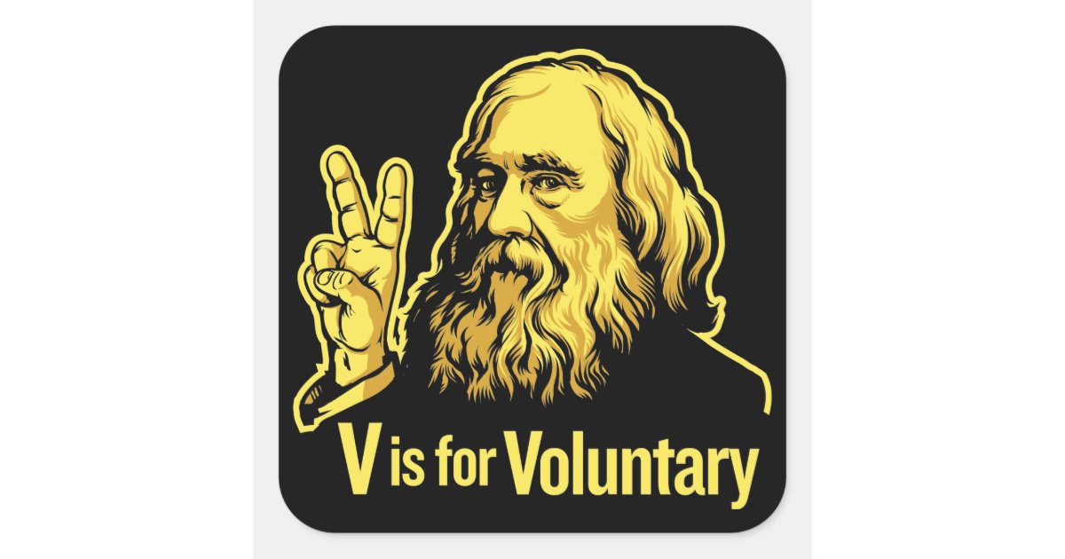 V is for Voluntary Lysander Spooner Stickers | Zazzle