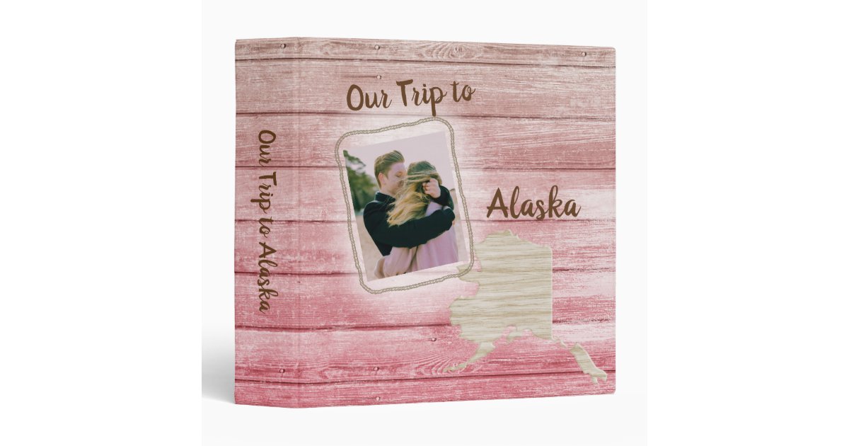 Vacation Alaska Photo Album Red Board 3 Ring Binder | Zazzle