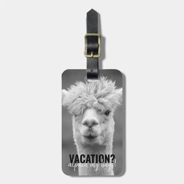 Vacation Alpaca My Bags Black Luggage Tag | Zazzle