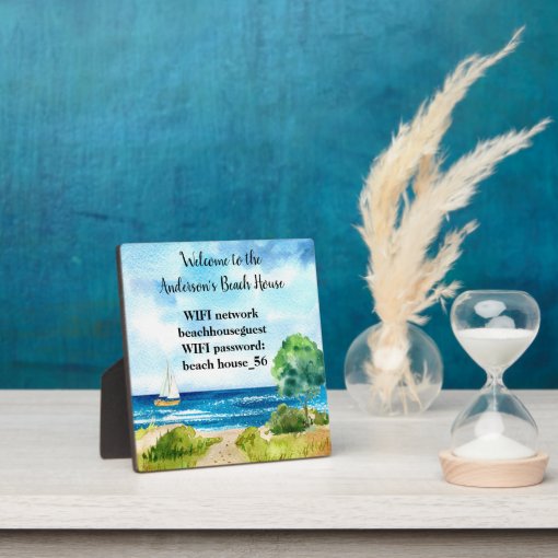 Vacation Beach Home WIFI Short term Rental Plaque | Zazzle