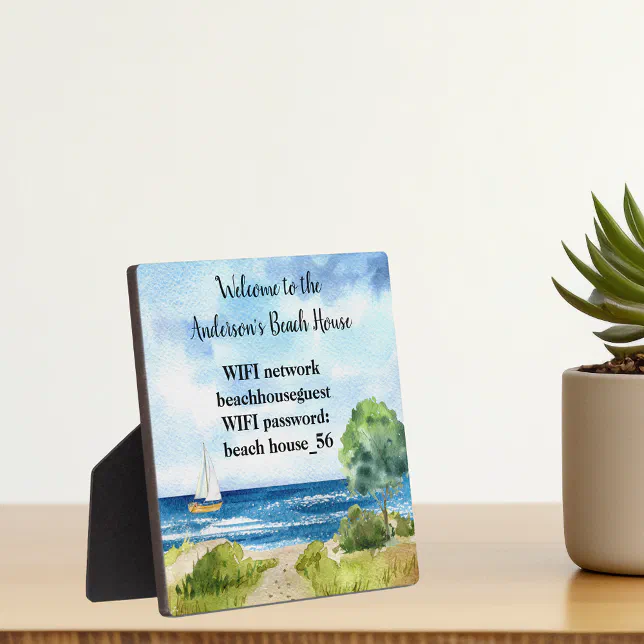 Vacation Beach Home WIFI Short term Rental Plaque | Zazzle