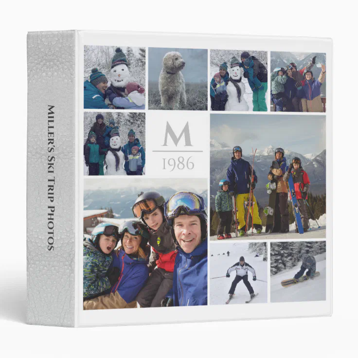 Vacation Photo Collage Keepsake Album | Silver 3 Ring Binder | Zazzle
