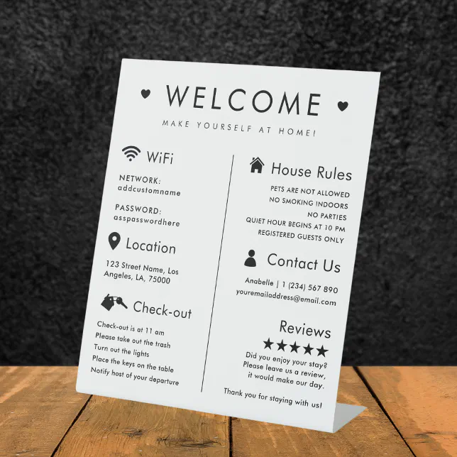Vacation Rental Welcome Guest House Rules Sign | Zazzle