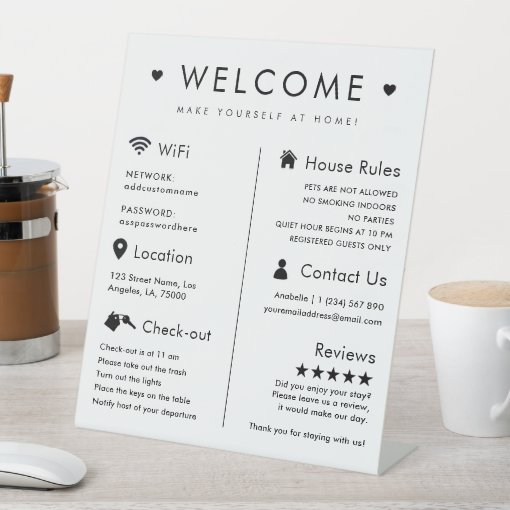 Vacation Rental Welcome Guest House Rules Sign | Zazzle