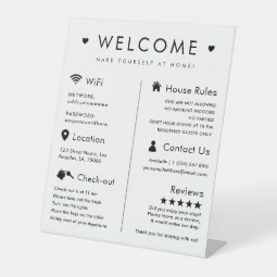 Vacation Rental Welcome Guest House Rules Sign | Zazzle