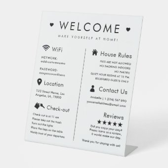 Vacation Rental Welcome Guest House Rules Sign | Zazzle