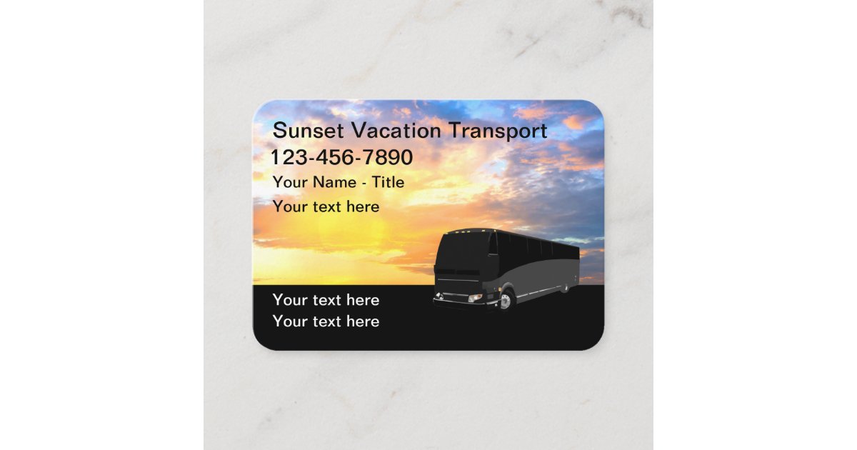Vacation Transport Rental Bus Business Card | Zazzle