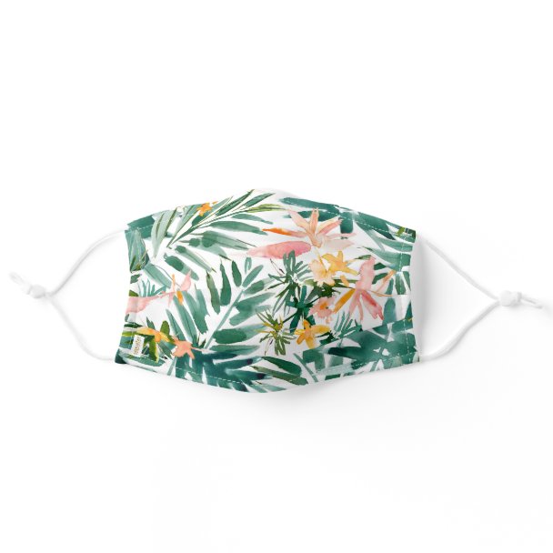 ON VACAY Tropical Palm Watercolor Fabric | Zazzle