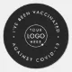 Vaccinated Business Logo | Staff Covid-19 Black Classic Round Sticker ...