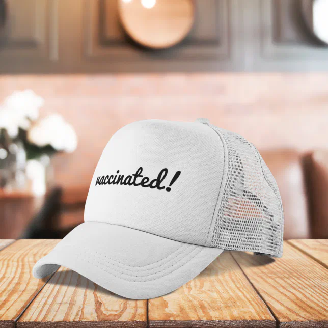 Vaccinated | Covid Coronavirus Modern Vaccine Trucker Hat | Zazzle