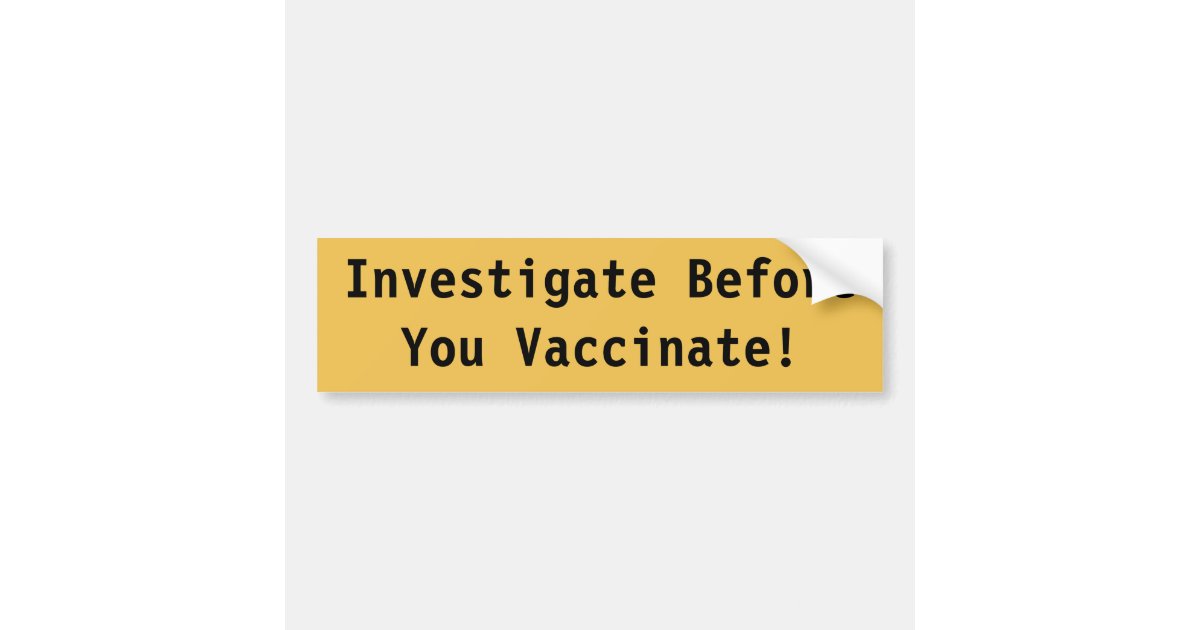 Vaccination Bumper Sticker | Zazzle.com