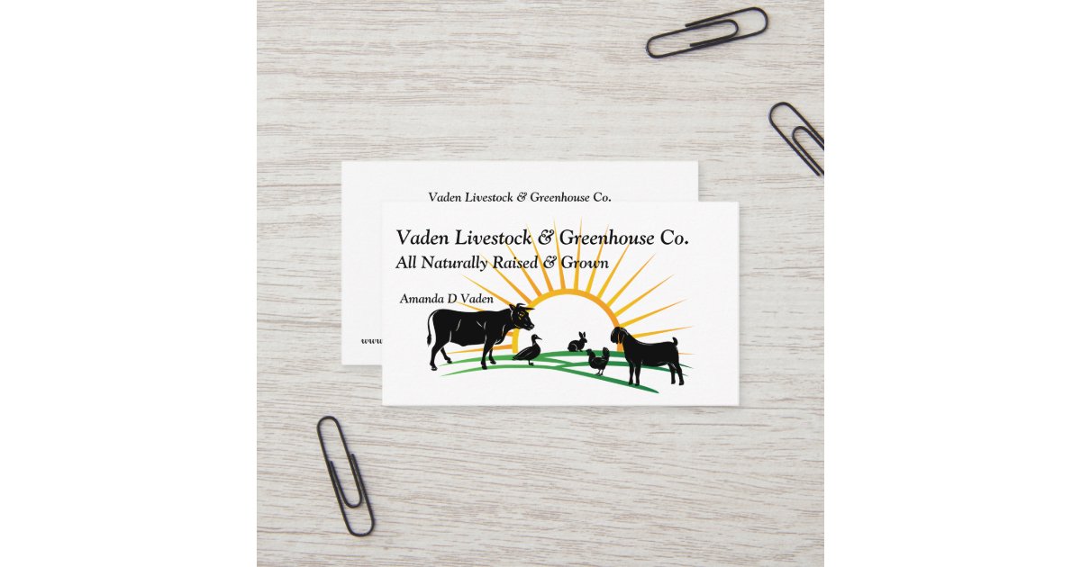 Vaden Livestock Business Card | Zazzle