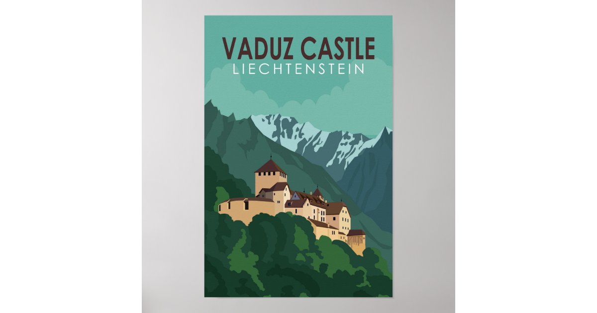 Vaduz Castle Liechtenstein Travel Vintage Art Poster | Zazzle