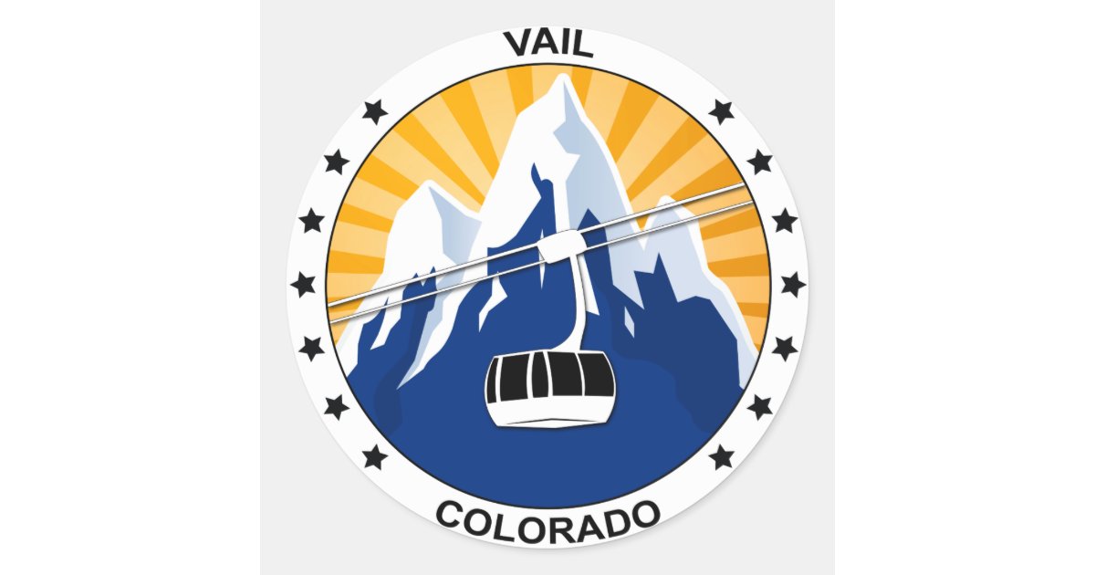 Vail Colorado Classic Round Sticker | Zazzle