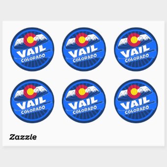 Vail Colorado mountain burst sticker | Zazzle