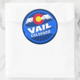 Vail Colorado mountain burst sticker | Zazzle