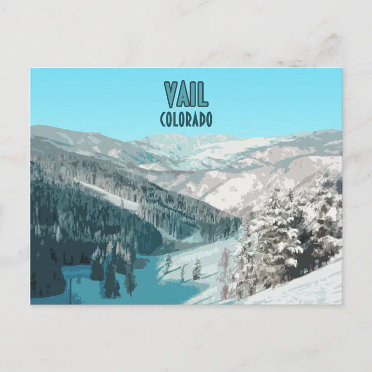 Vail Colorado Snow Mountains Vintage Postcard | Zazzle