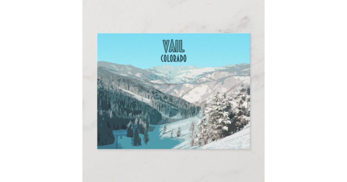 Vail Colorado Snow Mountains Vintage Postcard | Zazzle