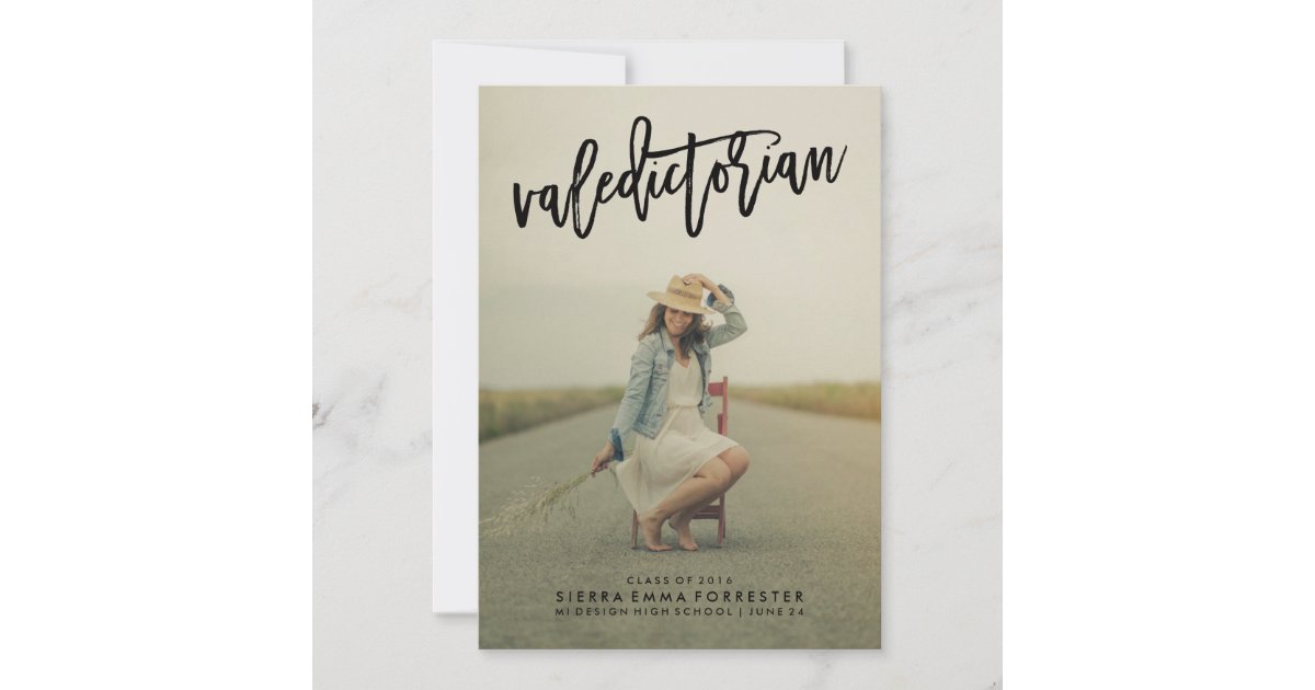 Valedictorian 1 Photo Graduation Announcement | Zazzle