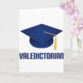 Valedictorian Blue Grad Hat Graduation Gift Card | Zazzle