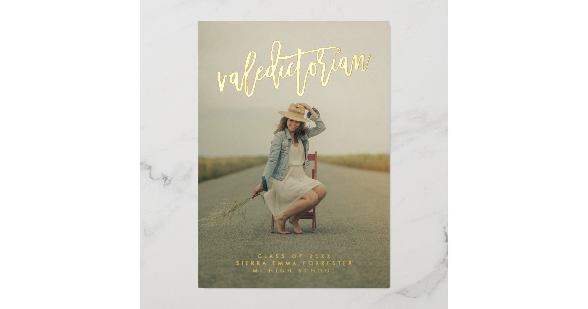 Valedictorian Graduation Foil Invitation | Zazzle
