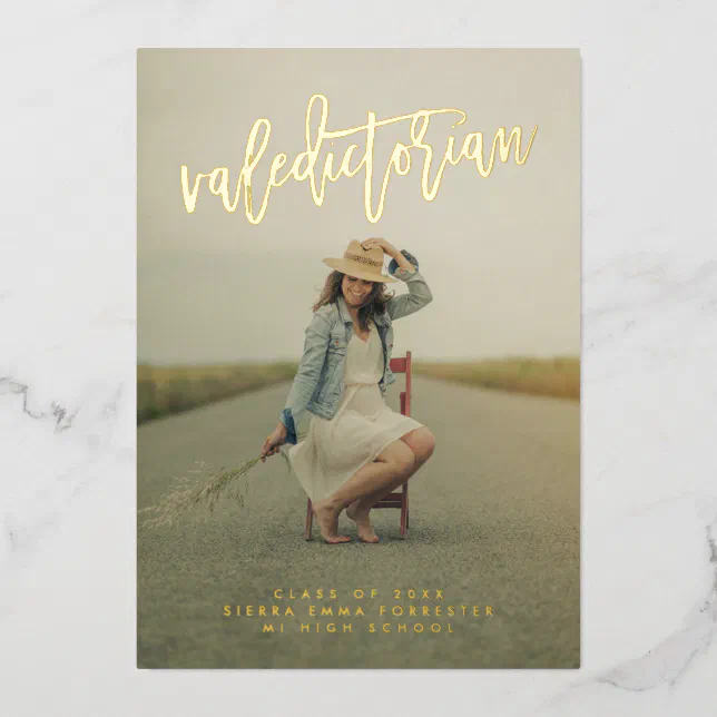 Valedictorian Graduation Foil Invitation | Zazzle