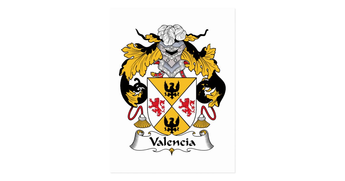 Valencia Family Crest Postcard | Zazzle.com