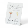 VALENTINA Script Signature Drink Wedding Bar Pedestal Sign | Zazzle