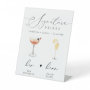 VALENTINA Script Signature Drink Wedding Bar Pedestal Sign | Zazzle