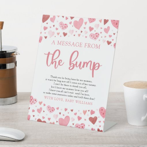 Valentine A Message From The Bump Baby Shower Sign | Zazzle