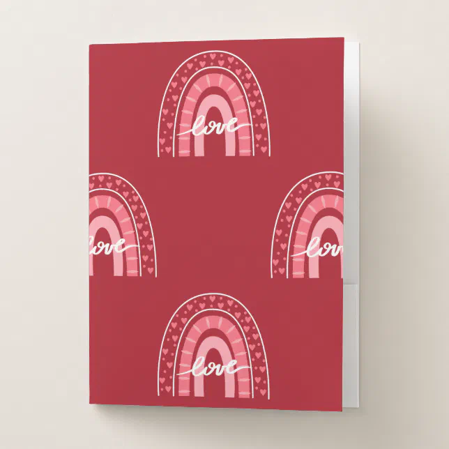 Valentine Background With Hearts Love Pocket Folder | Zazzle