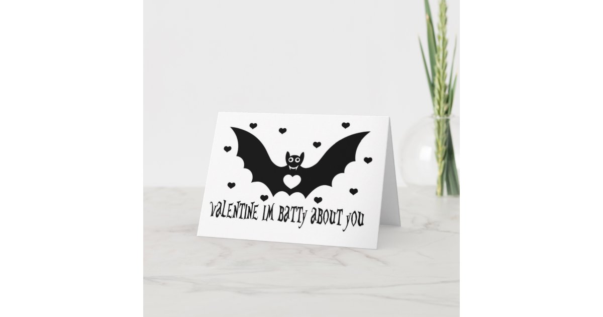 Valentine Bat Love Holiday Card | Zazzle