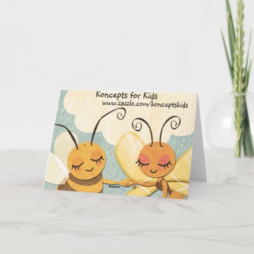 Valentine Bee & Butterfly Greeting Card | Zazzle