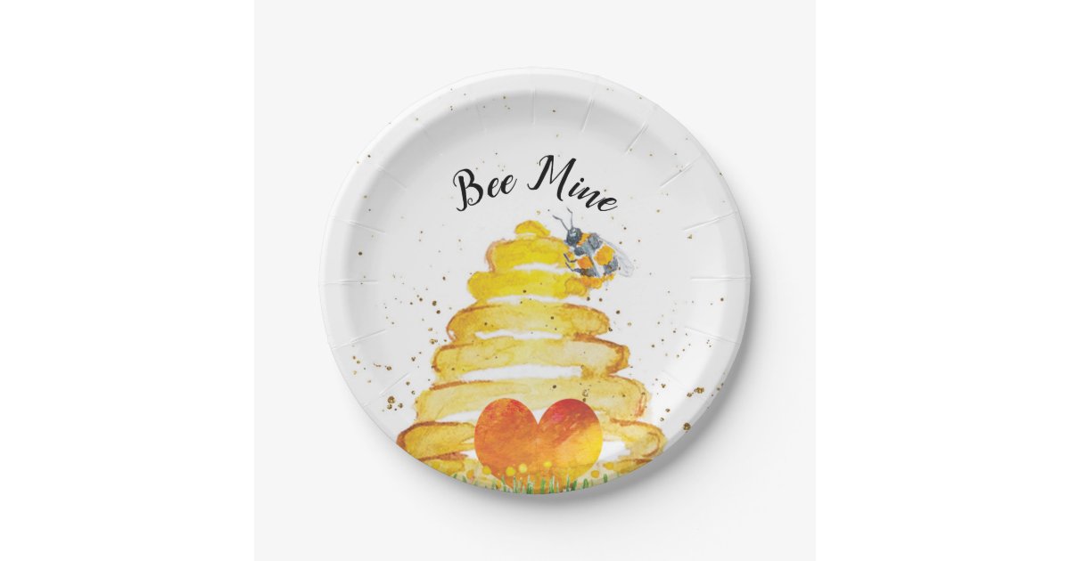 Valentine Bee Mine Paper Plates | Zazzle
