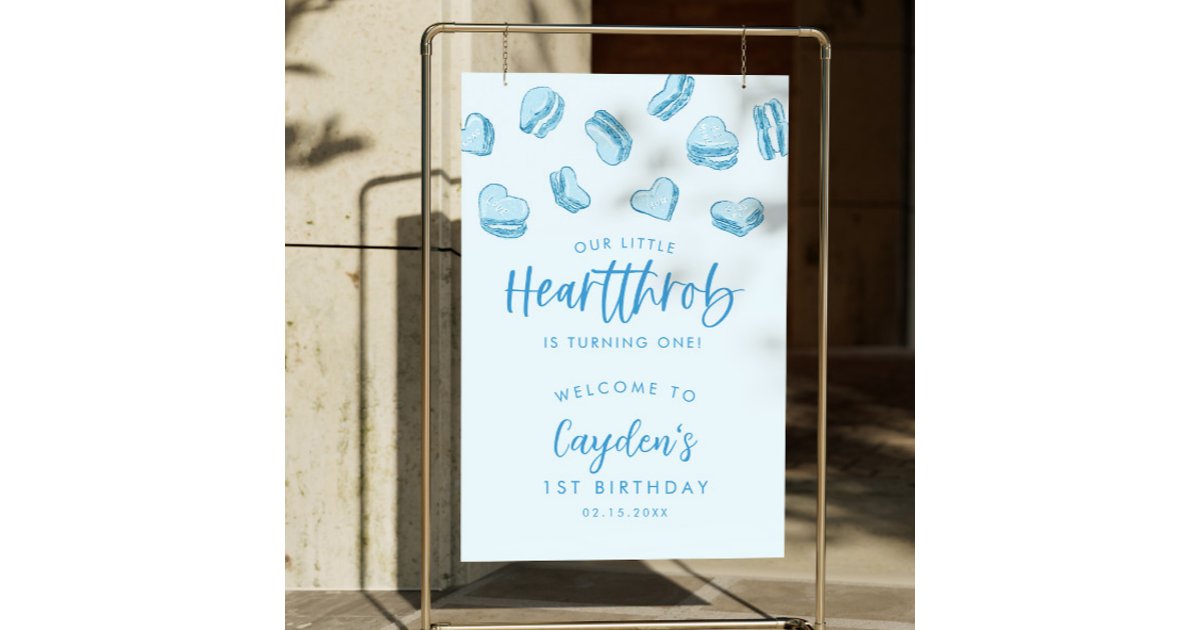 Valentine Blue Hearts Birthday Welcome Sign | Zazzle