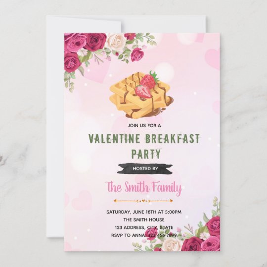 Valentine breakfast theme Invitation | Zazzle.com