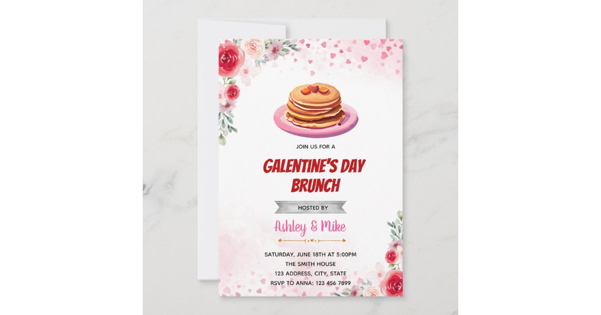 Valentine brunch invitation | Zazzle