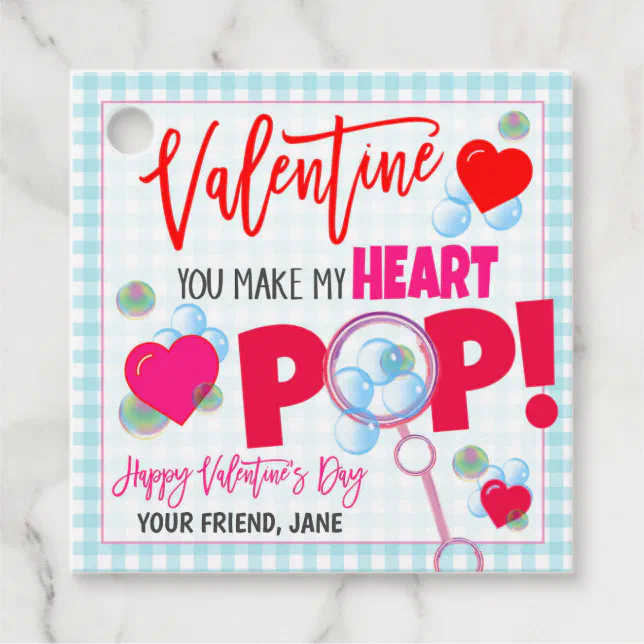 Valentine Bubble Gift Tag | Zazzle
