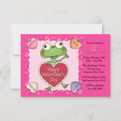 Valentine Candy Hearts Kid's Valentine Party Invitation | Zazzle