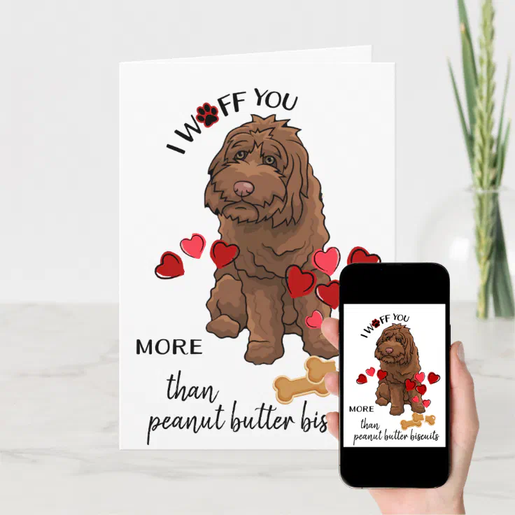 Valentine Card from Your Cute Labradoodle Dog | Zazzle