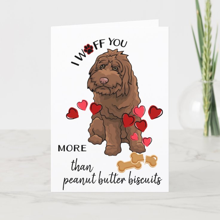 Valentine Card from Your Cute Labradoodle Dog | Zazzle