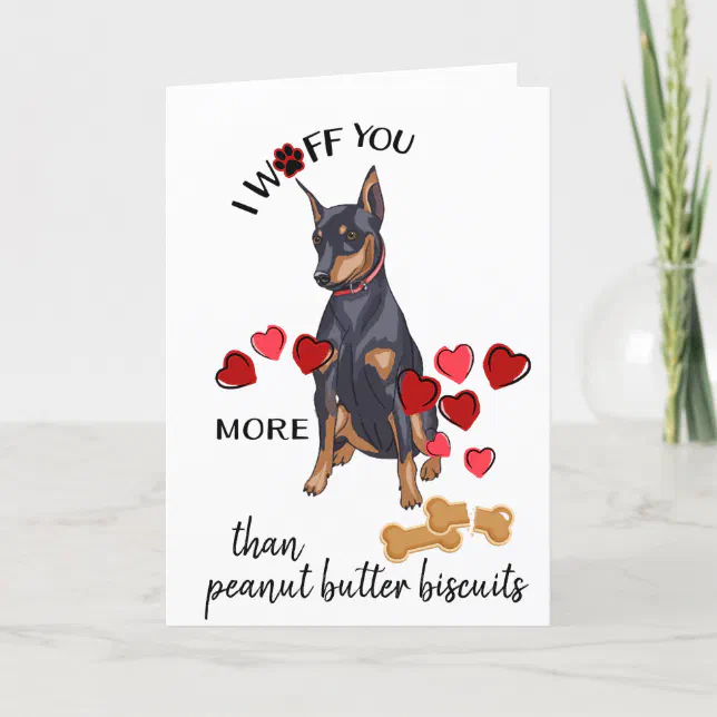 Valentine Card from Your Doberman Dog Loves You | Zazzle