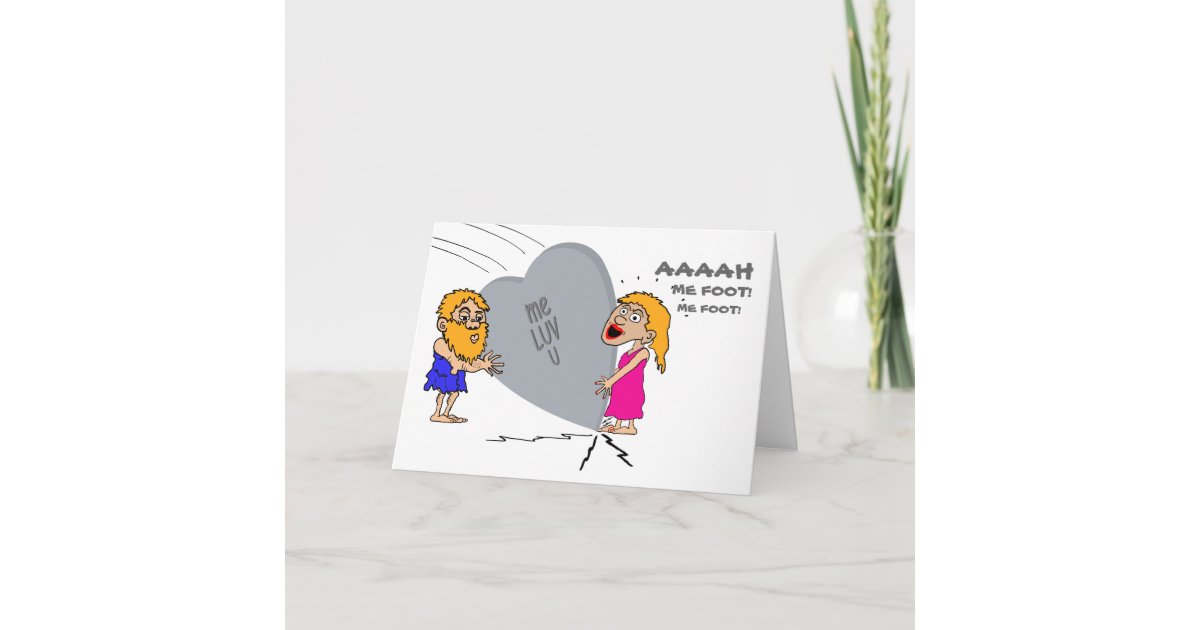 Valentine Caveman Holiday Card | Zazzle