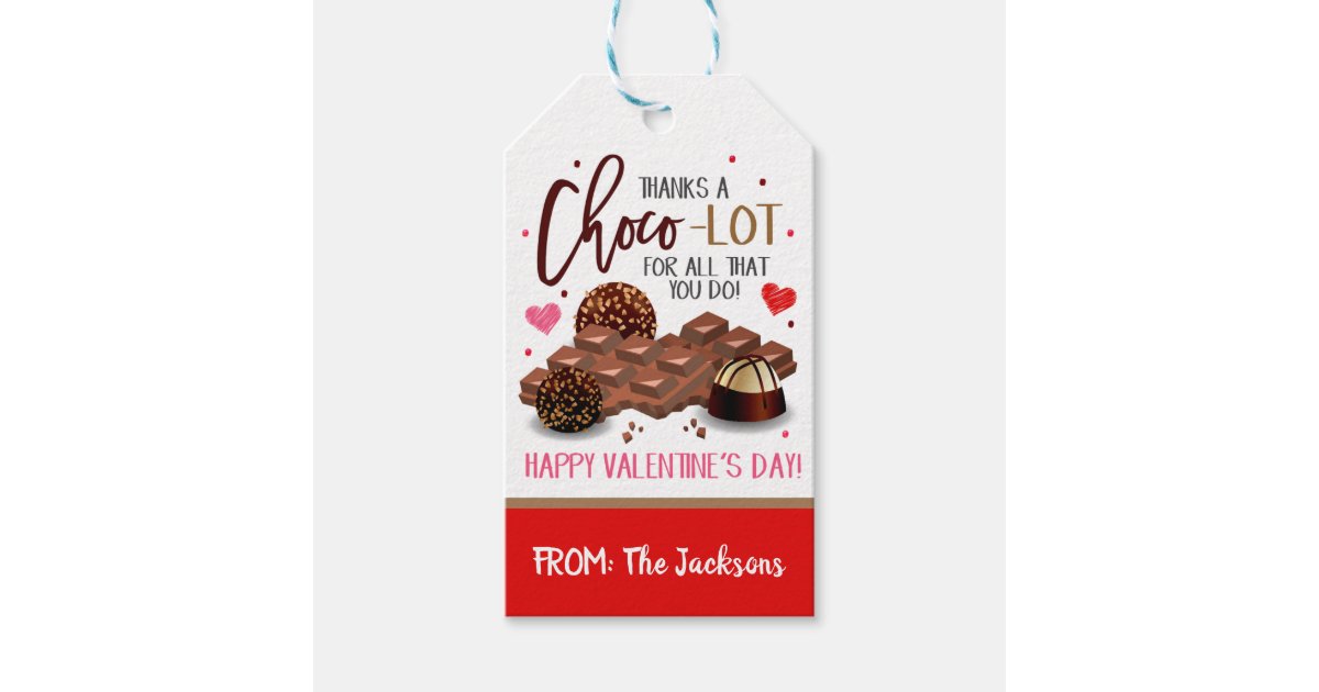 Valentine Chocolate Candy Gift Tag | Zazzle