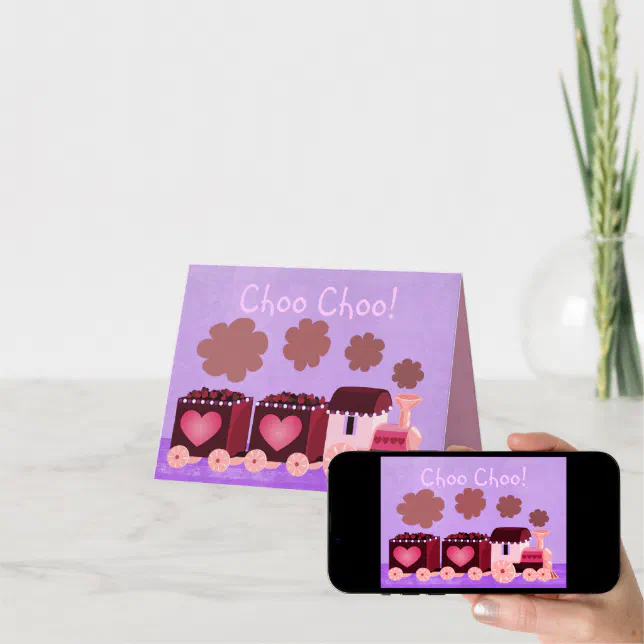 Valentine Choo Choo Train Greeting Card | Zazzle